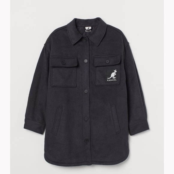 Kangol | Jackets & Coats | Kangole X Hm Oversized Twill Shacket Shirt ...